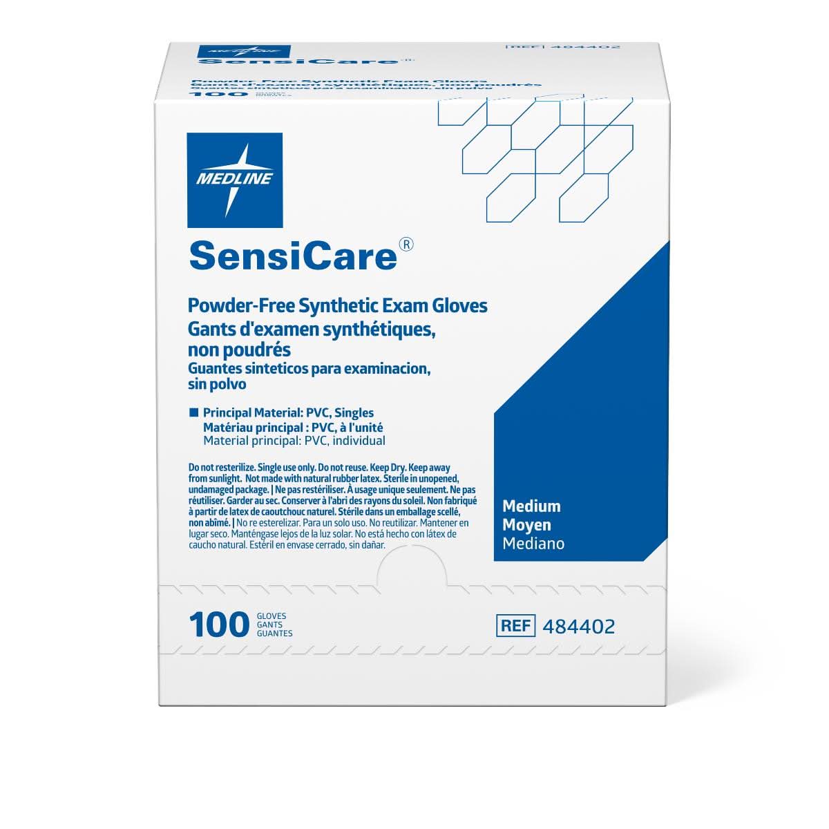 Medline SensiCare Powder-Free Stretch Vinyl Sterile Exam Gloves